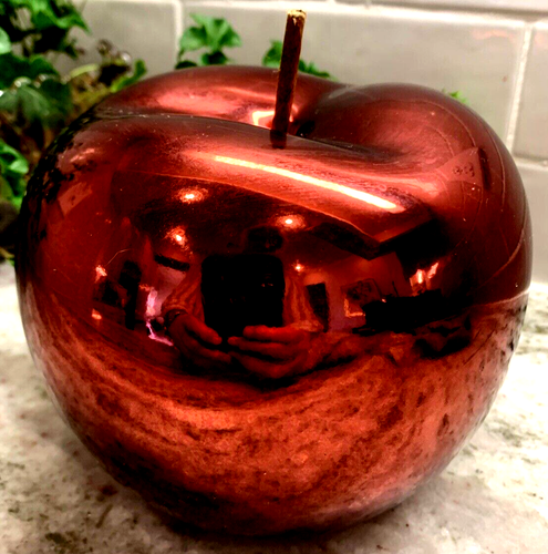 Large Ceramic Apple- Red Shiny Glazed Figurine-Urban Trends | eBay