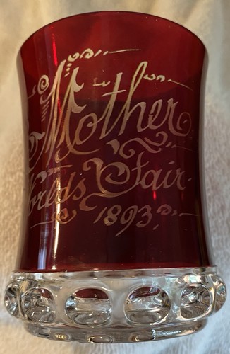 1893 WORLDS FAIR COLUMBIAN EXPOSITION ENGRAVED RUBY FLASHED TUMBLER | eBay