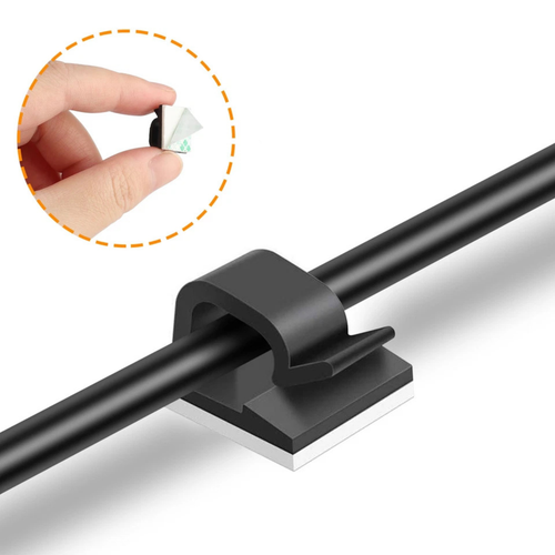 100Pcs Cable Clips Self-Adhesive Tie Cord Management Wire Holder ...