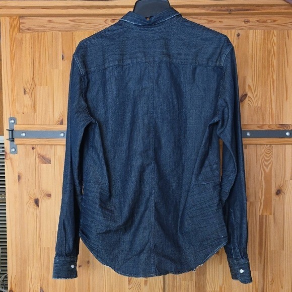 NEW FRANK & EILEEN MEN'S LUKE TATTERED DENIM BUTTON UP SHIRT IN DK BLUE ...
