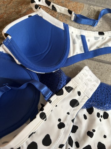 VINTAGE Y2K Fashion Bug COW And Lace Hipster Sz 7 Panty & 36B Bra Set ...
