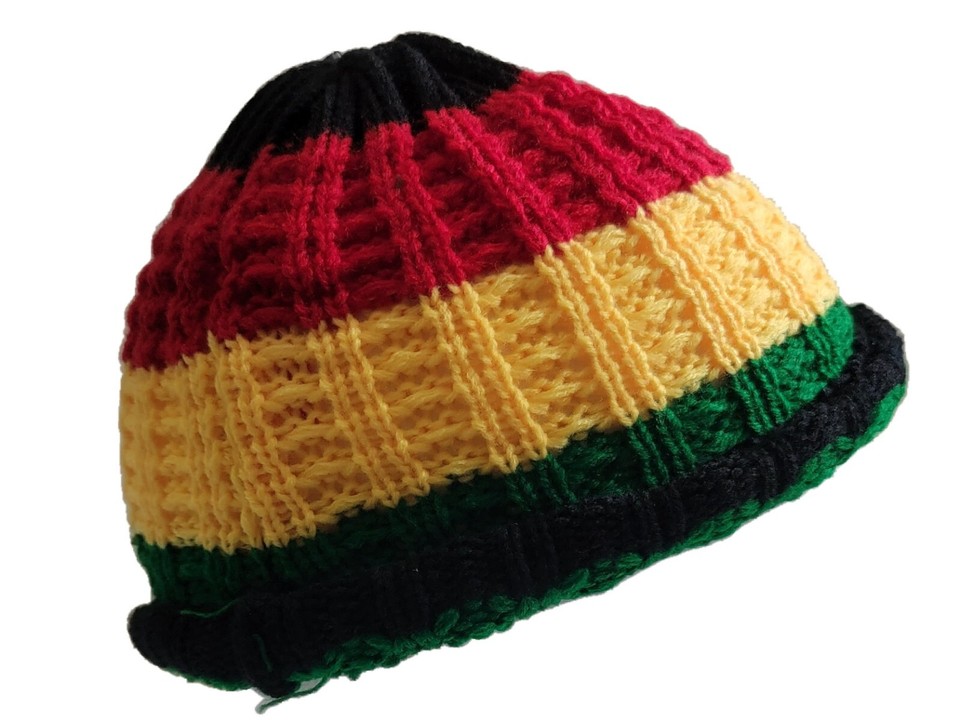 Kids Stripe Beanie Rasta Jamaican Hat Boys Girls Boy Skull Tam winter ...