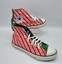Christmas Candy Cane Converse Chuck Taylor All Star High Tops - Size 2 ...
