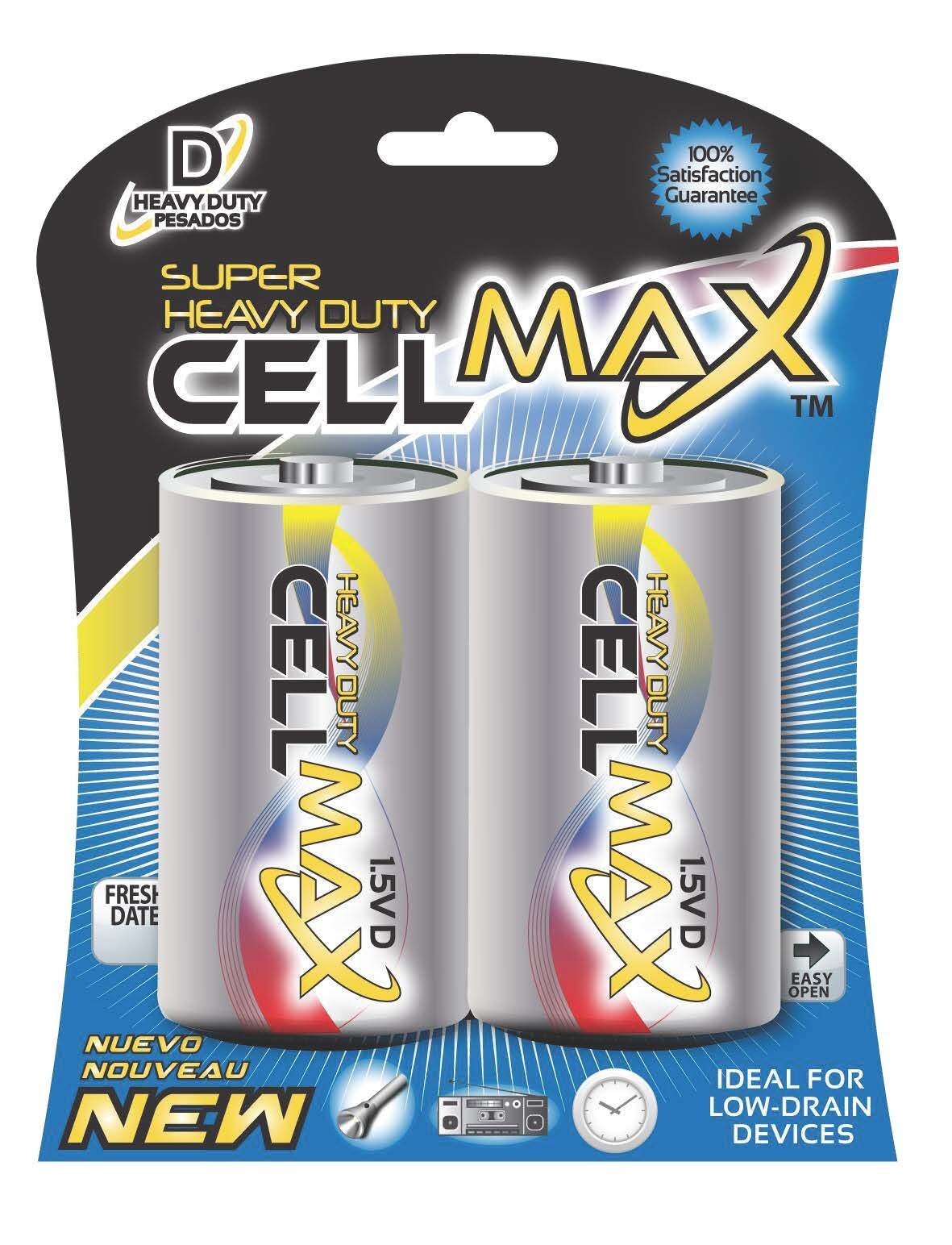Cell Max Long Lasting D Super Heavy Duty 2 Pack (CM-R20P-BP2) | eBay
