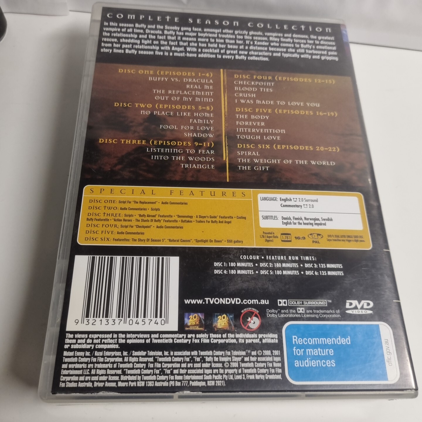 Buffy The Vampire Slayer : Season 5 five VGC DVD Region 4 | eBay