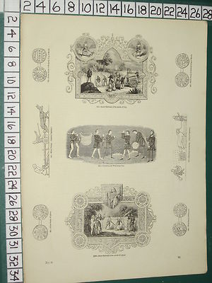 1845 PRINT ~ SAXON EMBLEMS JULY SILVER PENNY ETHELWULF EGBERT WHEEL ...