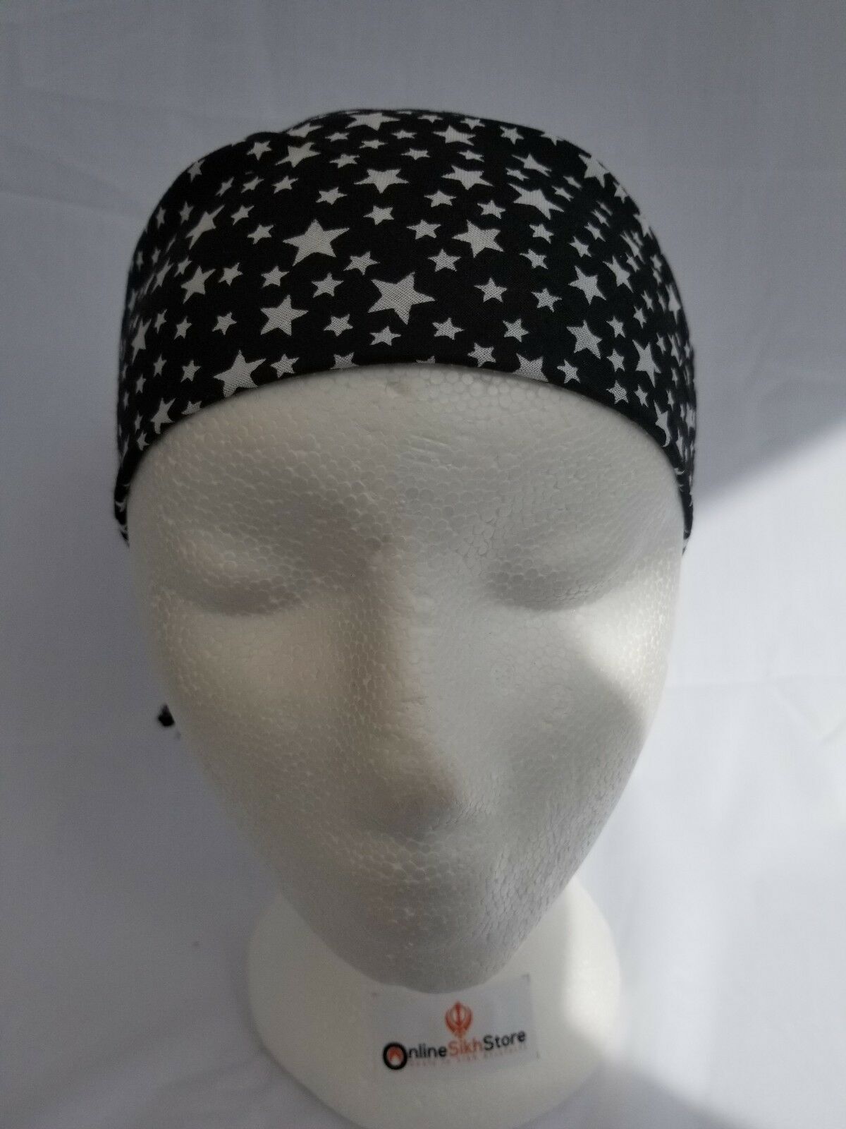 Sikh Punjabi Black White Stars Hindu bandana Head Wrap Gear Rumal ...