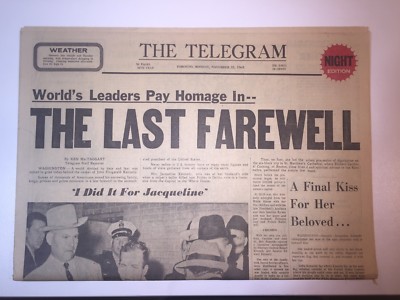 Toronto Telegram Newspaper - Nov. 25 1963 – The Last Farewell | eBay