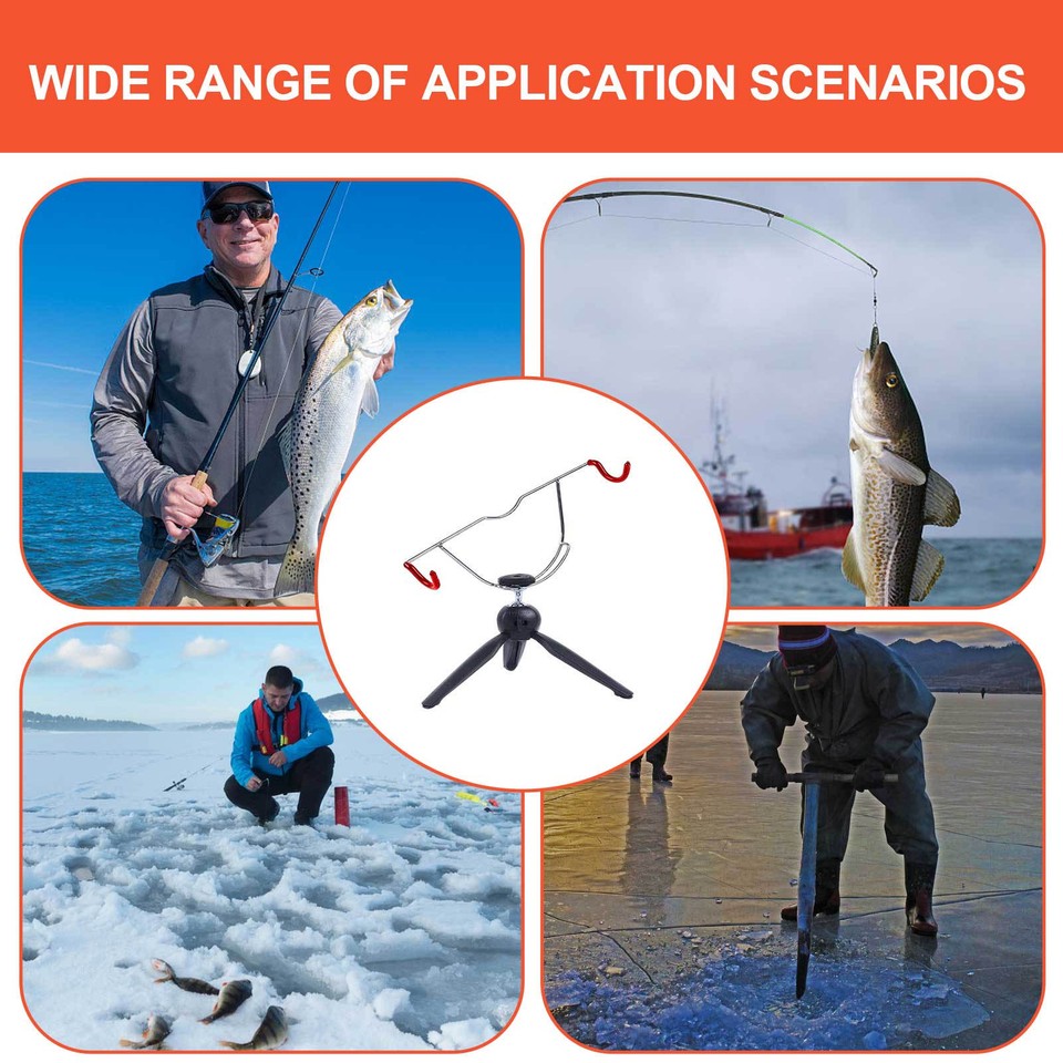 Ice Fishing Rod Stand Foldable Ice Fishing Pole Holder Stable Fishing ...
