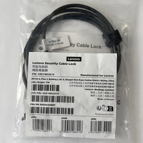 Lenovo Security Cable Lock - 4XE1M03819 - Genuine | eBay