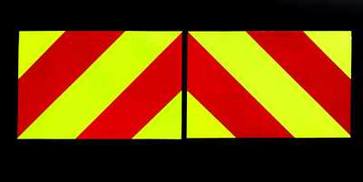 Self Adhesive Chevrons Reflective + Fluorescent Stripes 30cmx20cm ...