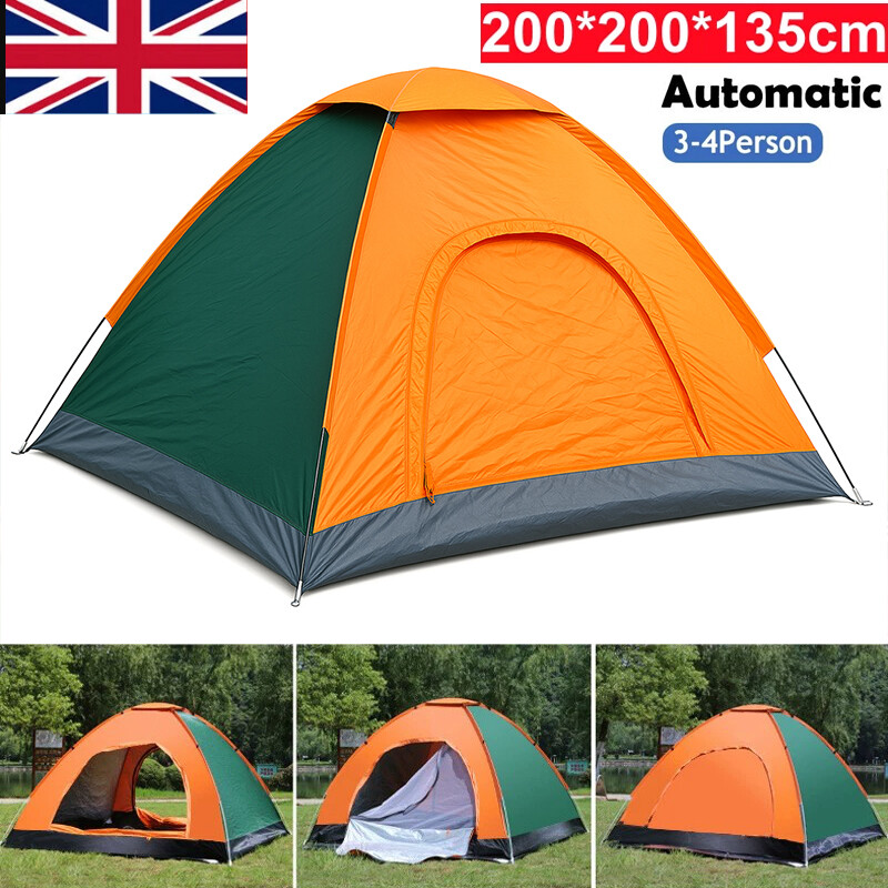 3-4 Man Automatic Instant Double Layer Pop Up Camping Tent Waterproof ...
