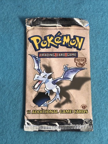 1999 Pokemon Fossil 1st Edition Aerodactyl Booster Pack Sealed ...