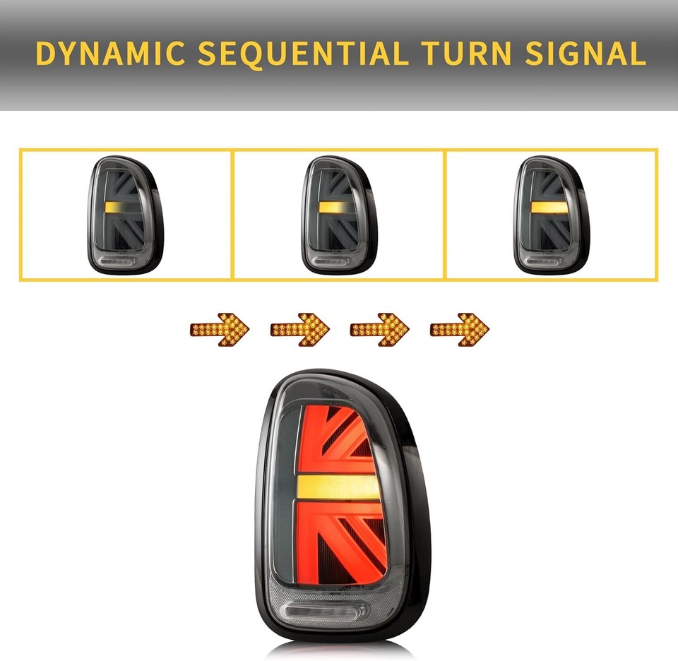 For MINI Cooper Countryman R60 2010-2016 Pair LED Tail Lights Flash ...