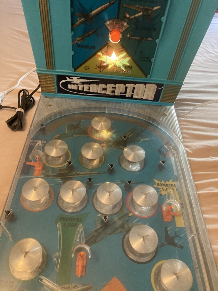 Rare Vintage 1960’s Marx Interceptor Pinball Machine No Legs Works But ...