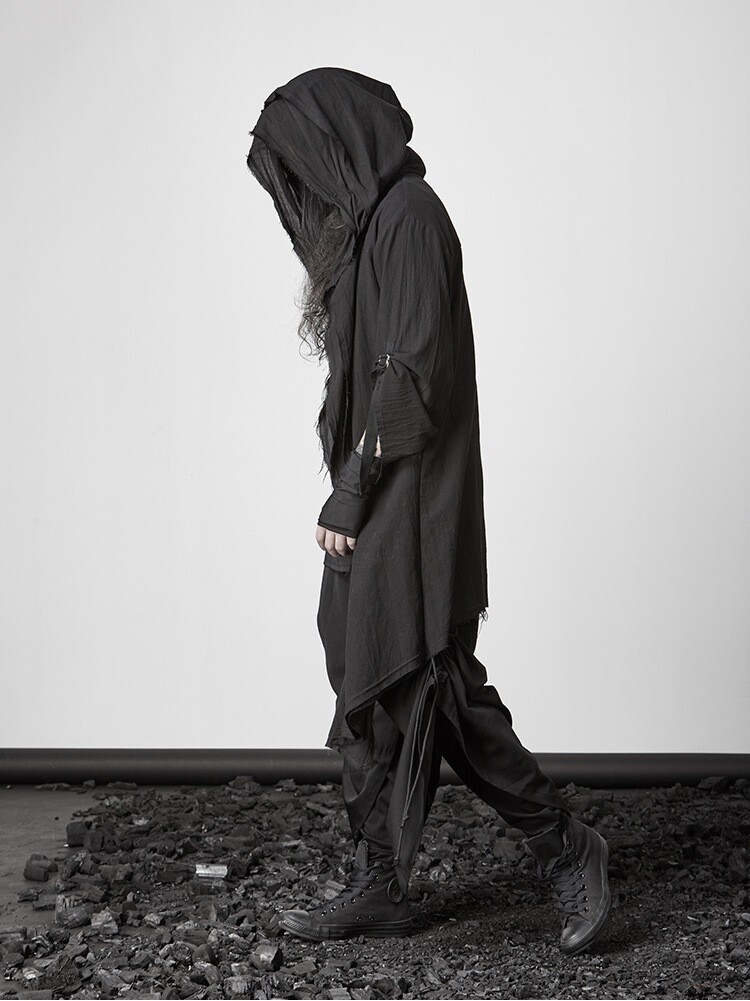 Darkness Style Mens Hooded Thin Cape Cloak Overcoat Outwear Robe Gown ...