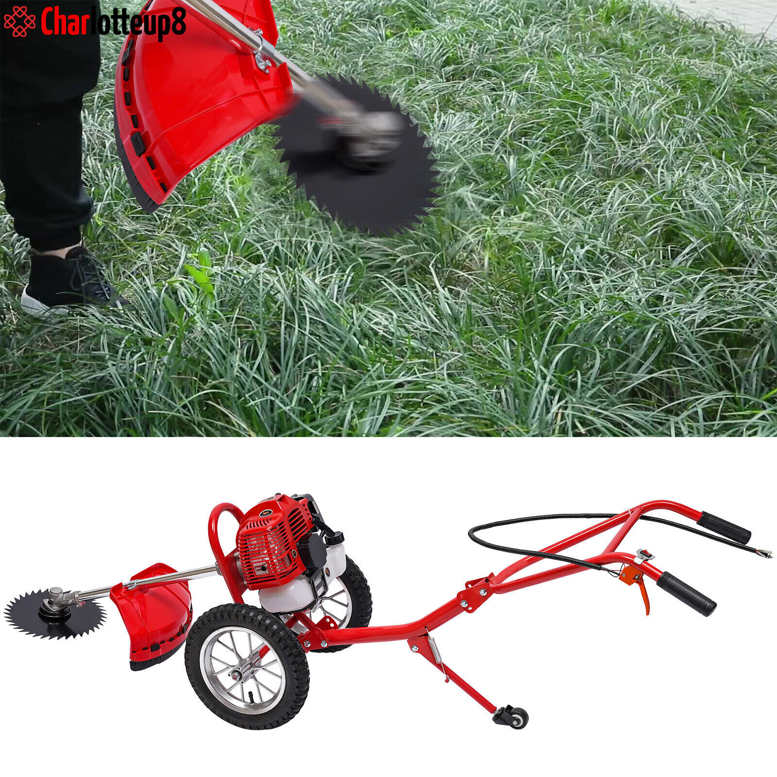 Hand Push Type Grass Cutter Lawn Mower Trimmer Gasoline Brush Cutting ...