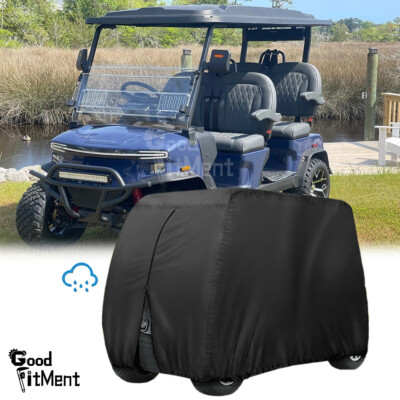 For Denago Rover XL Black Golf Cart Cover 4 Passenger Waterproof Rain ...