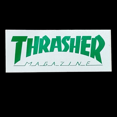 Vintage 1980’s Thrasher Magazine Sticker in White & Green | eBay