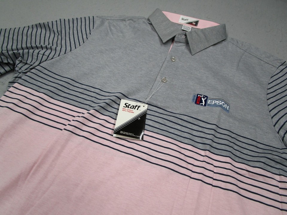 Vintage Wilson Shirt Mens Extra Large Pink Staff Epson PGA Tour Polo ...
