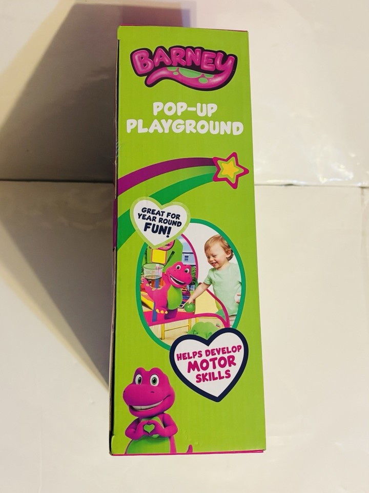 Barney Pop-Up Playground - Ball Pit, 25 Balls & Basketball Hoop Indoor ...