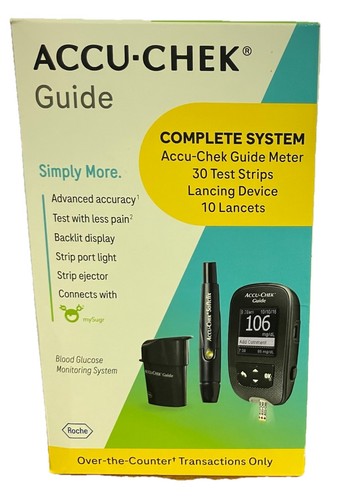 Accu-Chek Guide Glucose Monitoring System~With 30 Test Strips~$24.77 ...