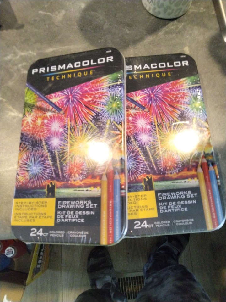 Two (24ct) Prismacolor Technique Fireworks Drawing Set Coloring Pencils ...