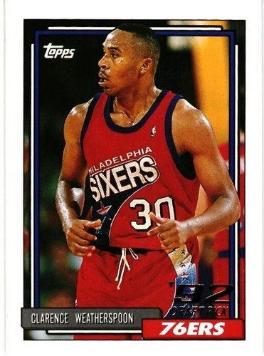 1992-93 TOPPS # 294 - CLARENCE WEATHERSPOON - '92 DRAFT PICK - ROOKIE ...