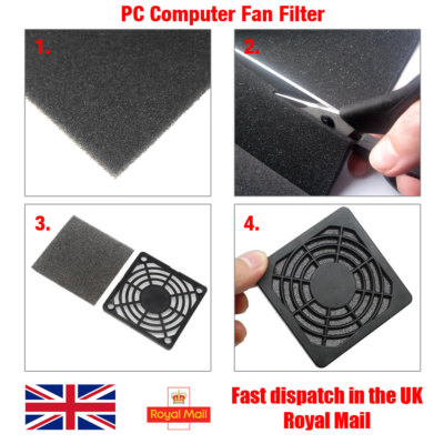 PC Computer Fan Dust Proof Filter Foam Sheet, 3mm Thick, 25cm x 25cm ...