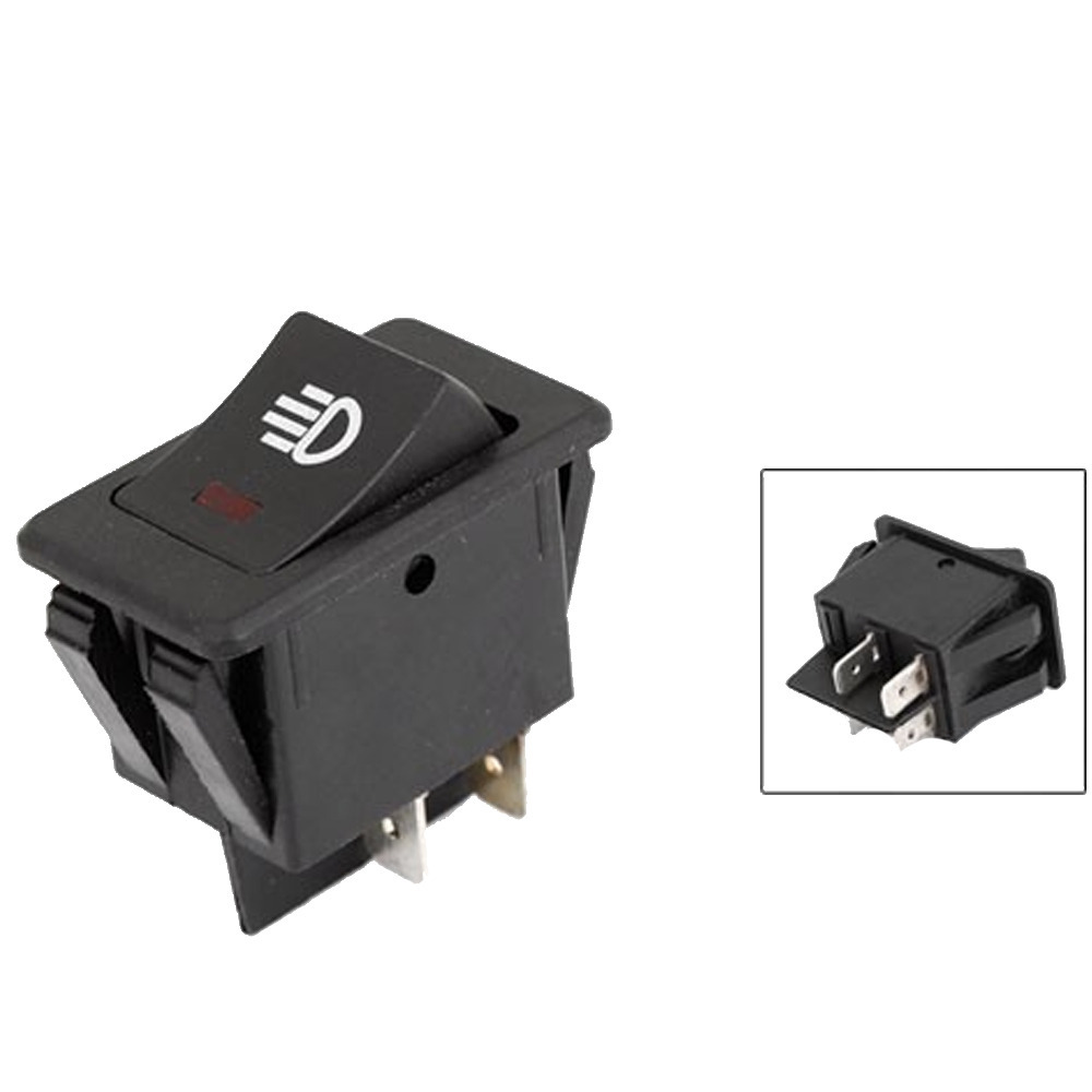 5 X 12V 35A Universal Car Fog Light Rocker Switch Blue LED Dashboard 4P ...