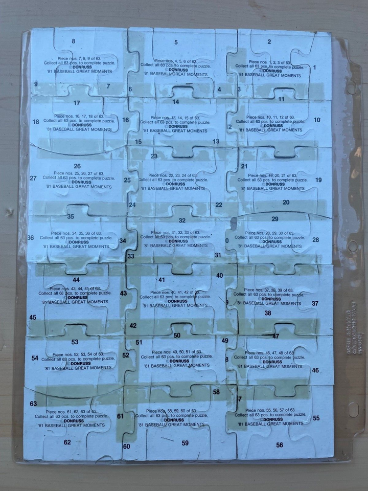 1982 Donruss Babe Ruth Puzzle New York Yankees 21 Card Complete Puzzle ...