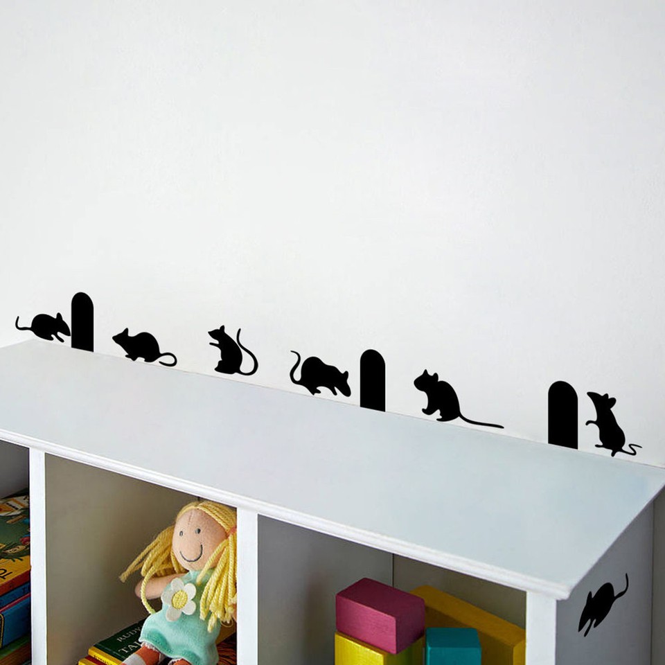 2X Mouse Mice Rat Cave Door Decal Wall Vinyl Stickers Bedroom Living ...