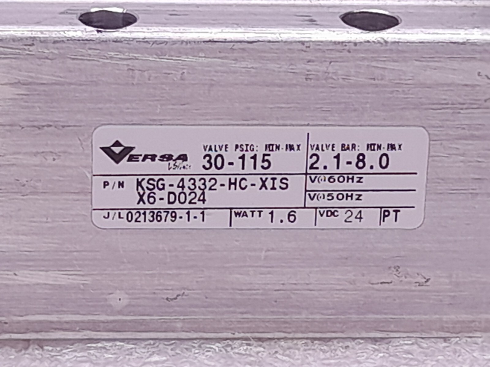 Versa KSG-4332-HC-XISX6-D024 Solenoid Valve 24VDC 1.6W for sale online ...