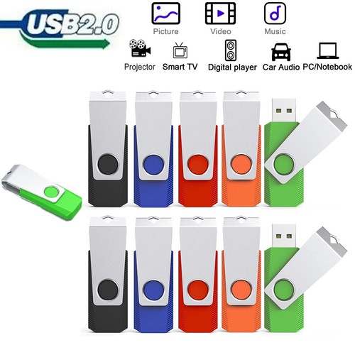Lot 1G 2G 4G 8G 16G 32G 64G Swivel Anti-slip USB Flash Drive Metal ...