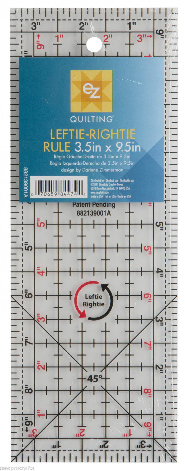 EZ Quilting Quilters Craft Patchwork Square Rectangle Ruler Triangle 51 ...