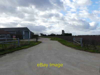 Photo 6x4 Farm road with Church in background Lessingham c2022 | eBay UK