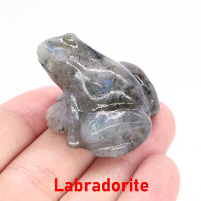 Natural Labradorite Quartz Crystal Frog Hand Carved Froggy Animal ...