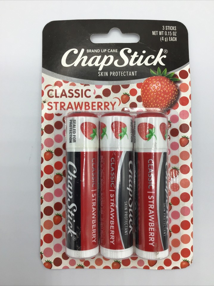 Lot Of 72 Sticks (24x3) Chapstick Strawberry Lip Balm 0.15 oz 01/19 ...