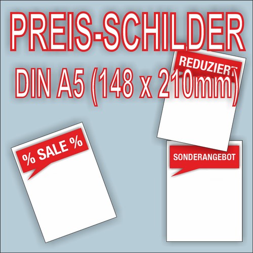 Preisschilder Preisauszeichnung Sonderangebot Sale Reduziert Rabatt DIN ...