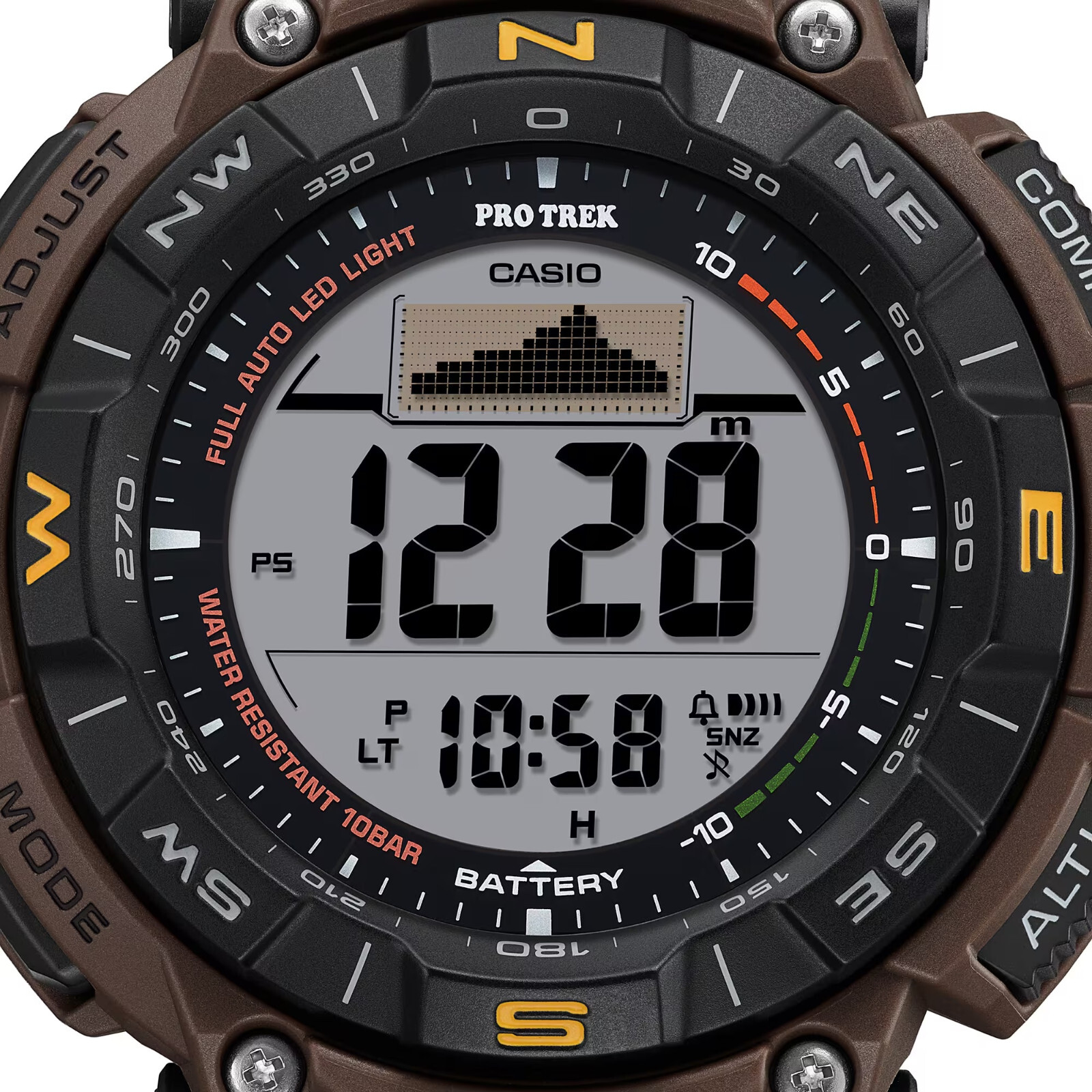 NEW Casio Protrek CLIMBING COYOTE BROWN Triple Sensor Solar Mens Watch ...