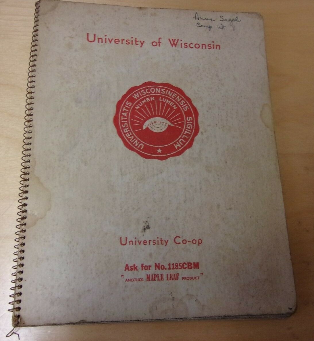vintage University of Wisconsin student notebook, spring 1952 semester ...