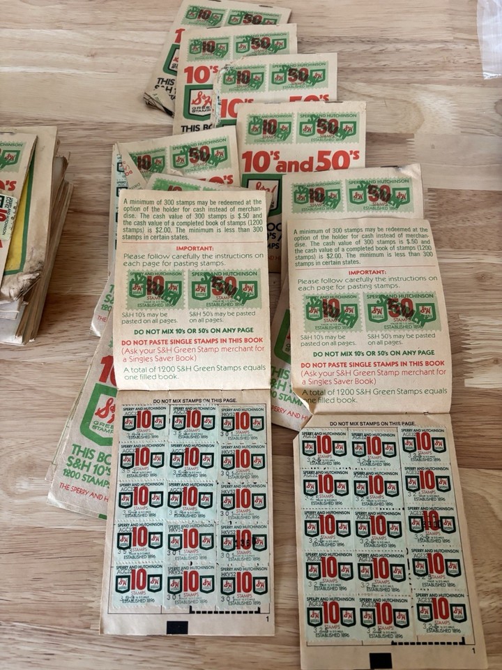 Vintage Lot of 20 S&H Green Stamps Quick Saver Book Lot, Stamps 1964 65 | eBay