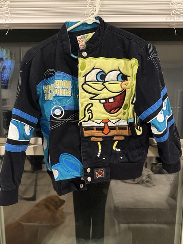 Vintage JH Designs SpongeBob SquarePants Embroidered NASCAR Jacket KIDS ...