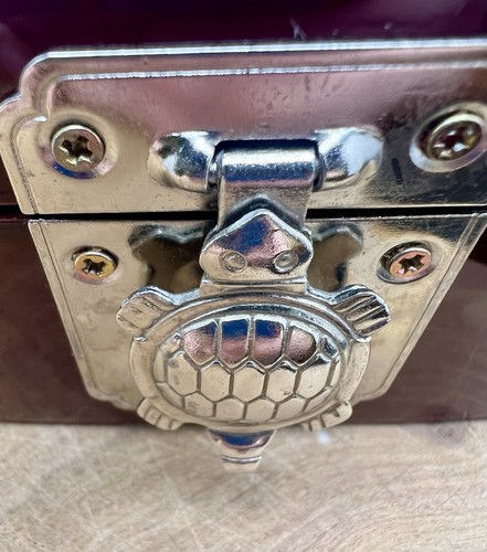 Vtg Lacquer Mother Of Pearl Abalone Turtle Latch Peacock Jewelry Ring ...