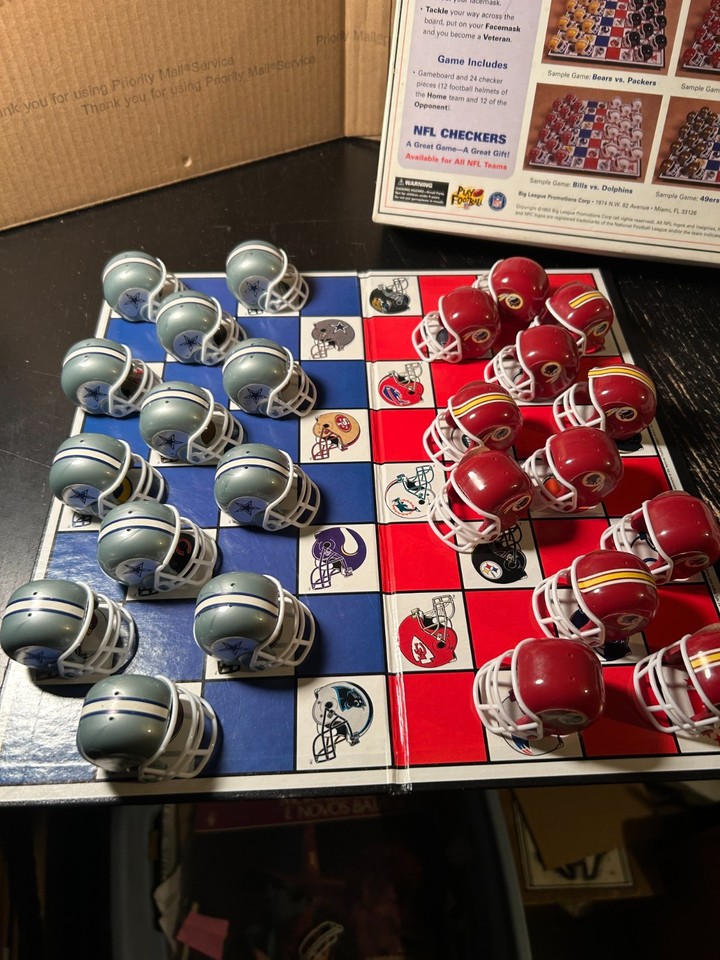 Vintage Washington Redskins Dallas Cowboys Checkers Game NFL Commanders ...