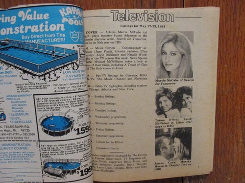 May 17, 1981 Detroit News Television Magazine(MARCIA McCABE/SEARCH FOR ...