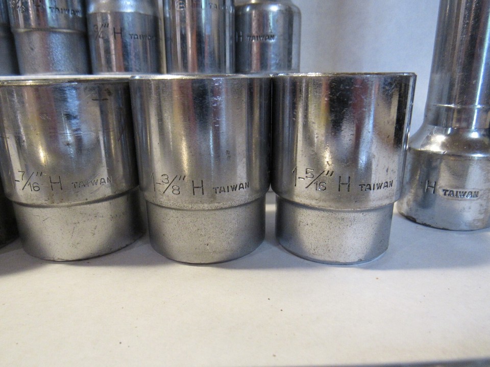 19 pc Heavy Duty SOCKET SET 2" - 3/4" Sockets /2 extenders/1 Break Bar ...