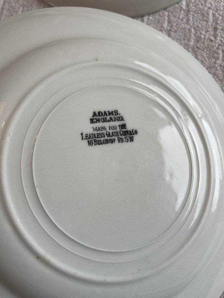 Rare Antique Adams Made In England Stick Spatterware Set Of 6 Salad ...