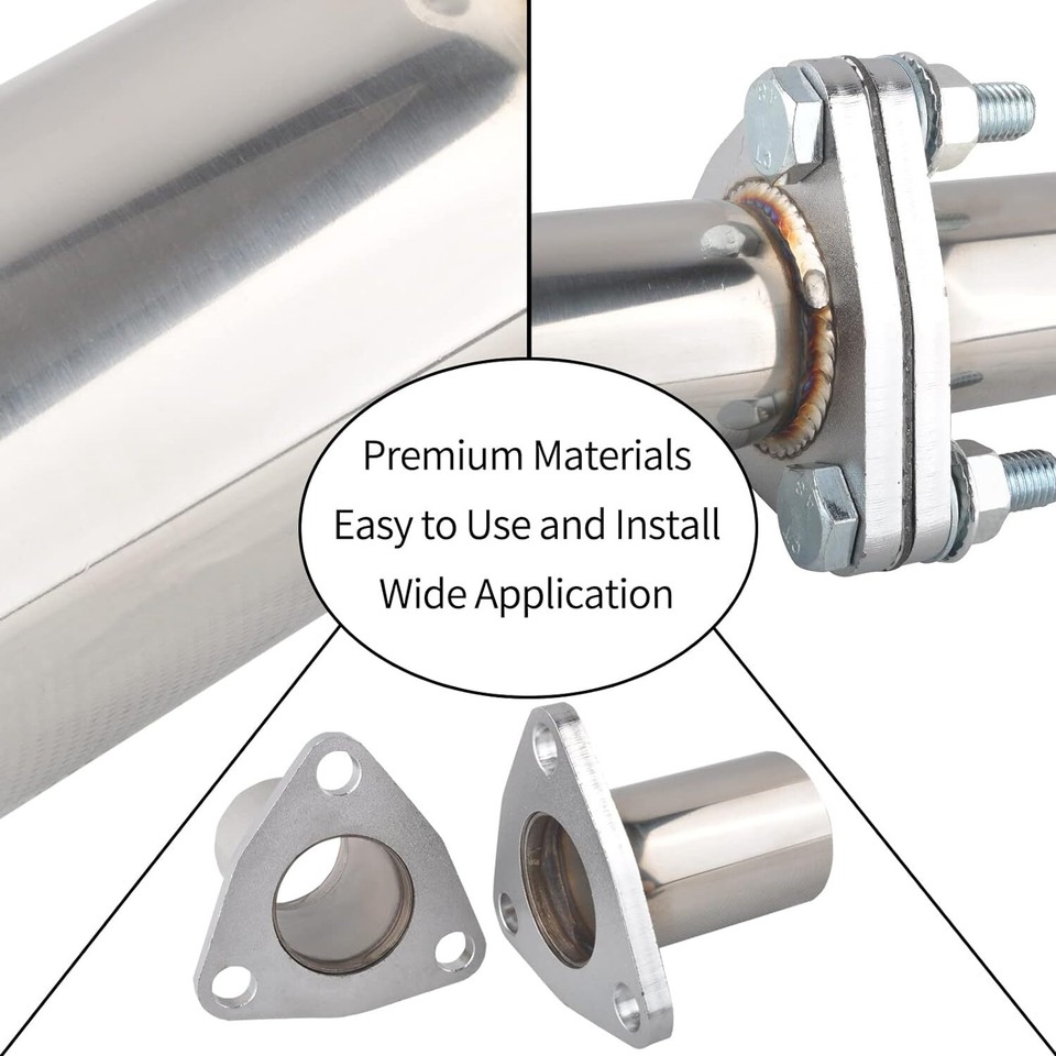 3 BOLTS 3" OD Universal Quick Fix Exhaust Triangle Flange Repair Pipe ...