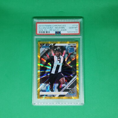 2019 PANINI CHRONICLES ALLAN SAINT MAXIMIN ROOKIE GOLD LASER /50 PSA 10 ...